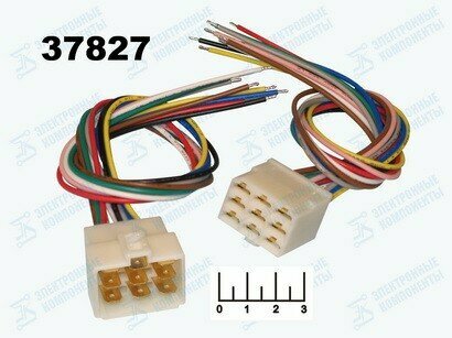 Разъем 9pin в комплекте 6.3мм на проводе 0.6м DJ7091-6.3-21/11 (18AWG)