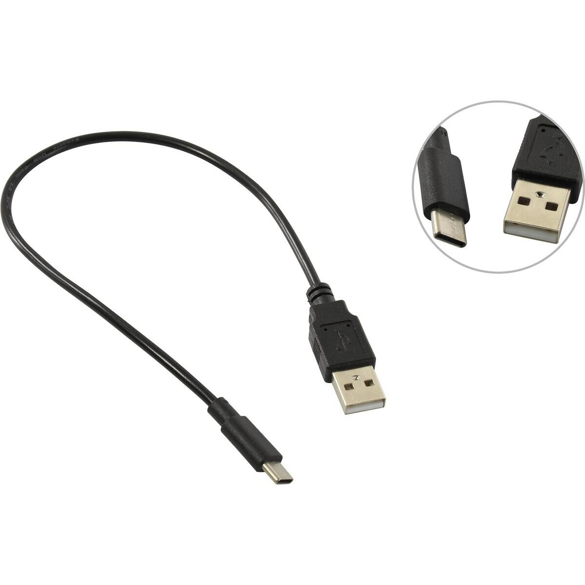 ExeGate Кабель USB 2.0 AM-->USB-C 0.3м