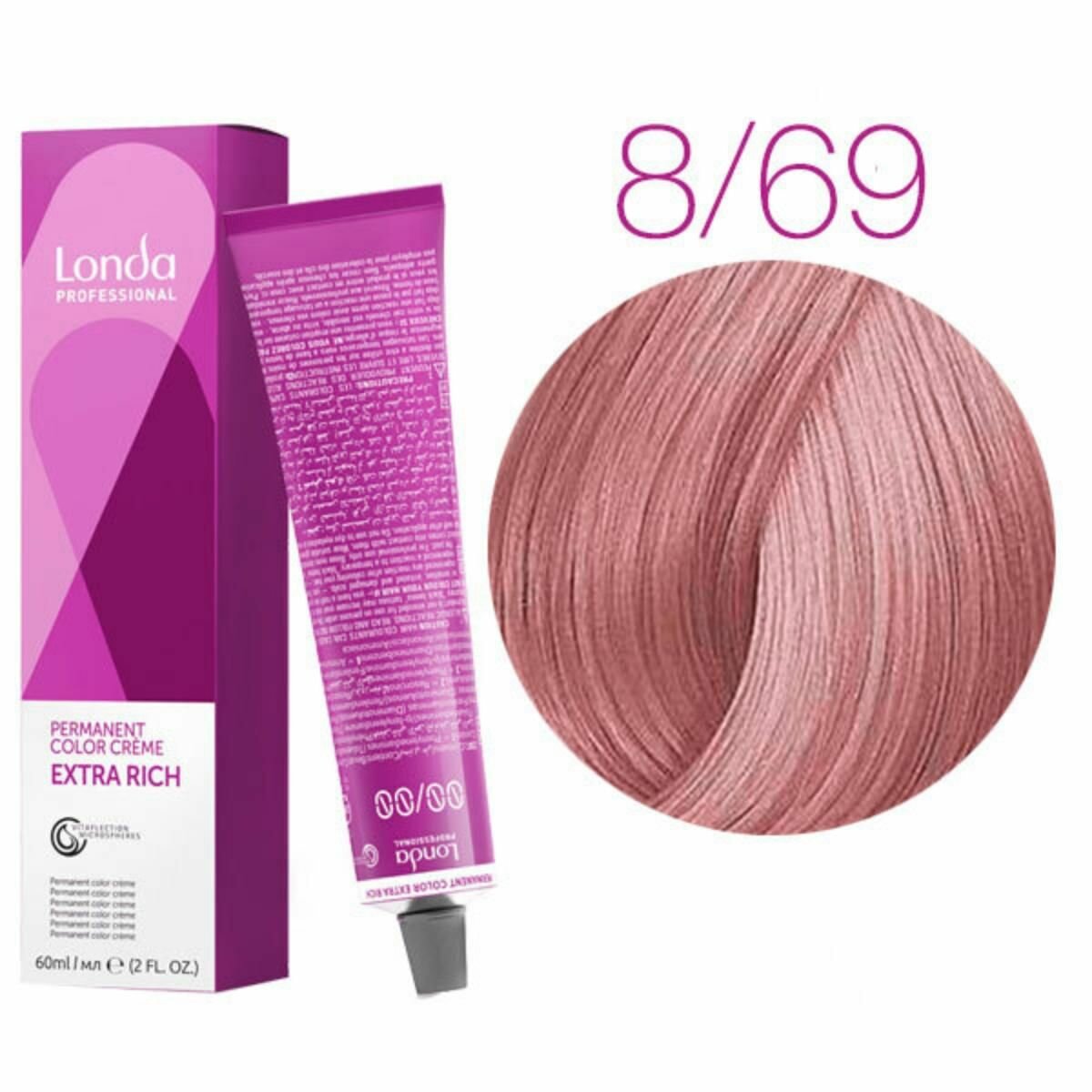 Londa Professional Extra Rich 8/69 светлый блонд фиолетовый Стойкая крем-краска для волос 60 мл