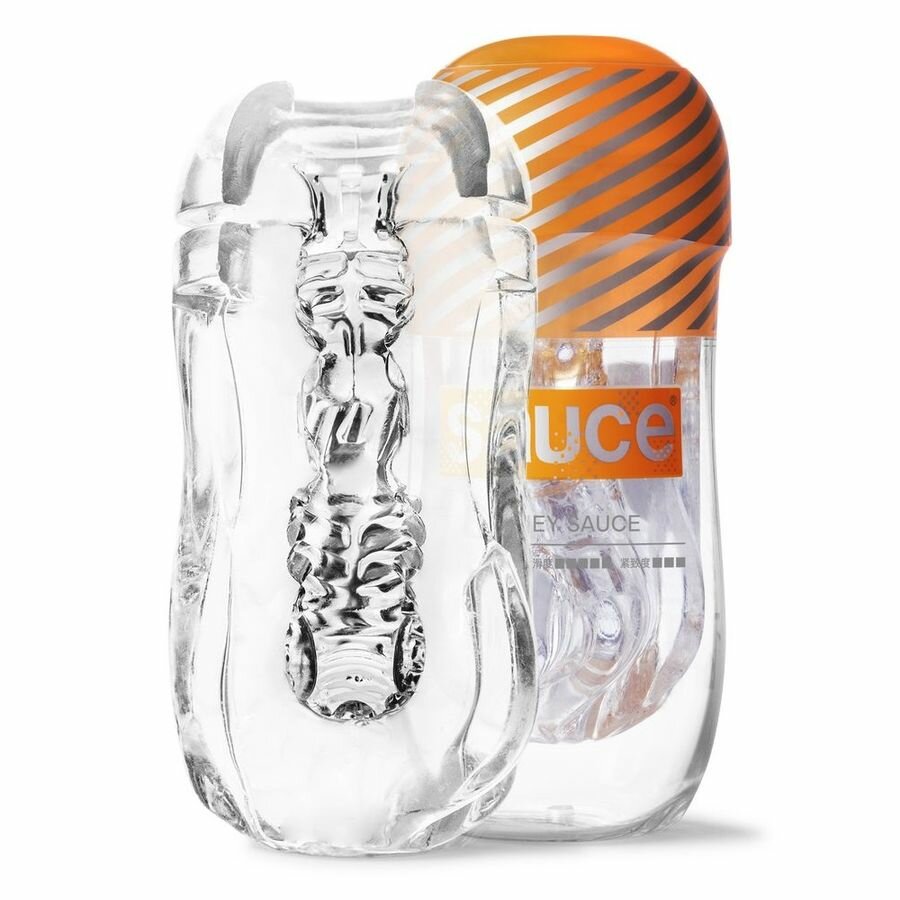 Универсальный Мастурбатор для мужчин Sauce Honey, оранжевый (16 см)