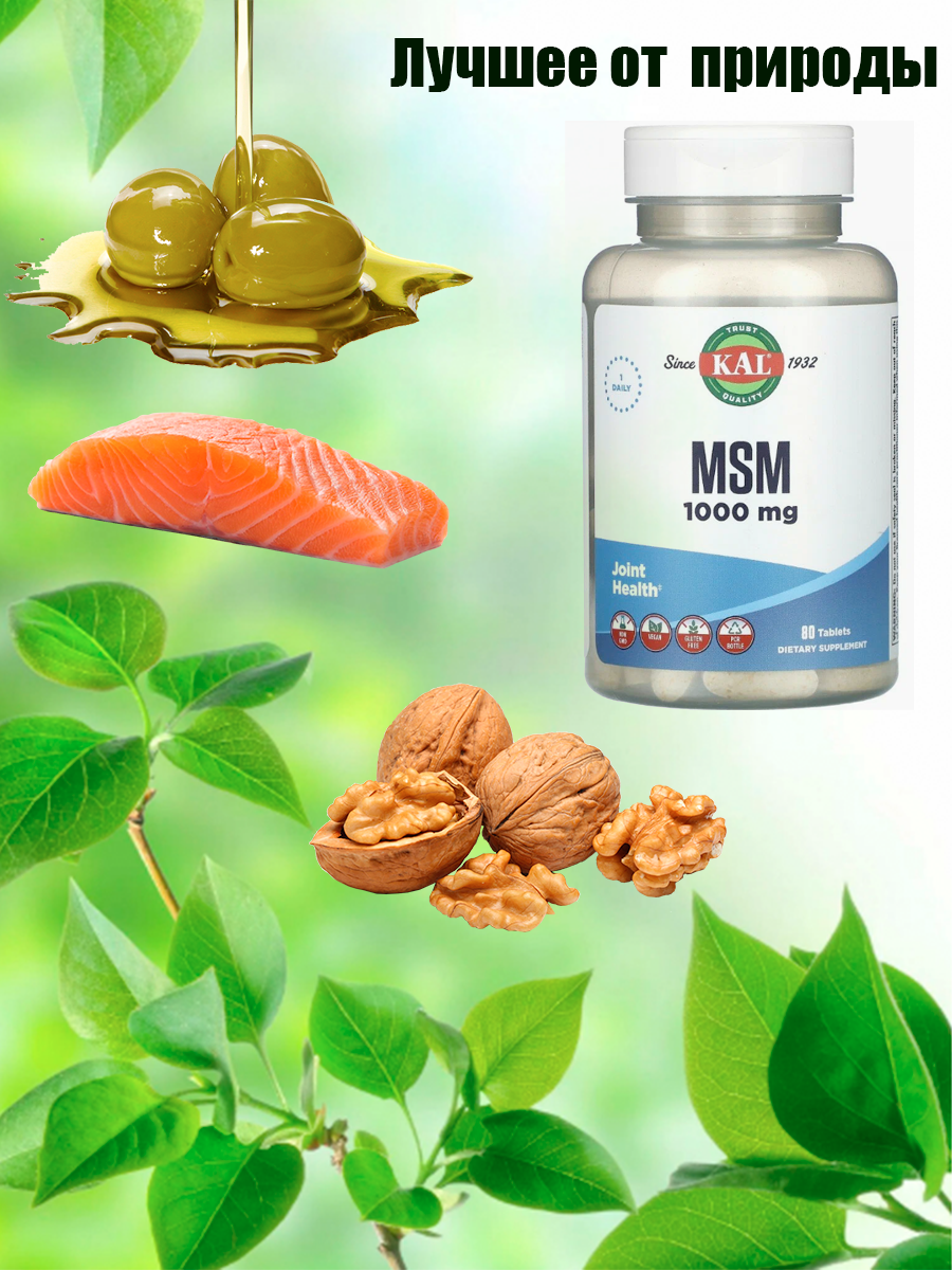 Kal MSM 80ct 1000mg — фото 1