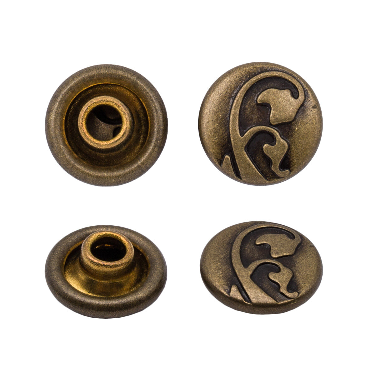 Хольнитены односторонние джинсовые 8,5 мм BIG 'Цветок', 69134, без гвоздика, металл (латунь), 100 шт