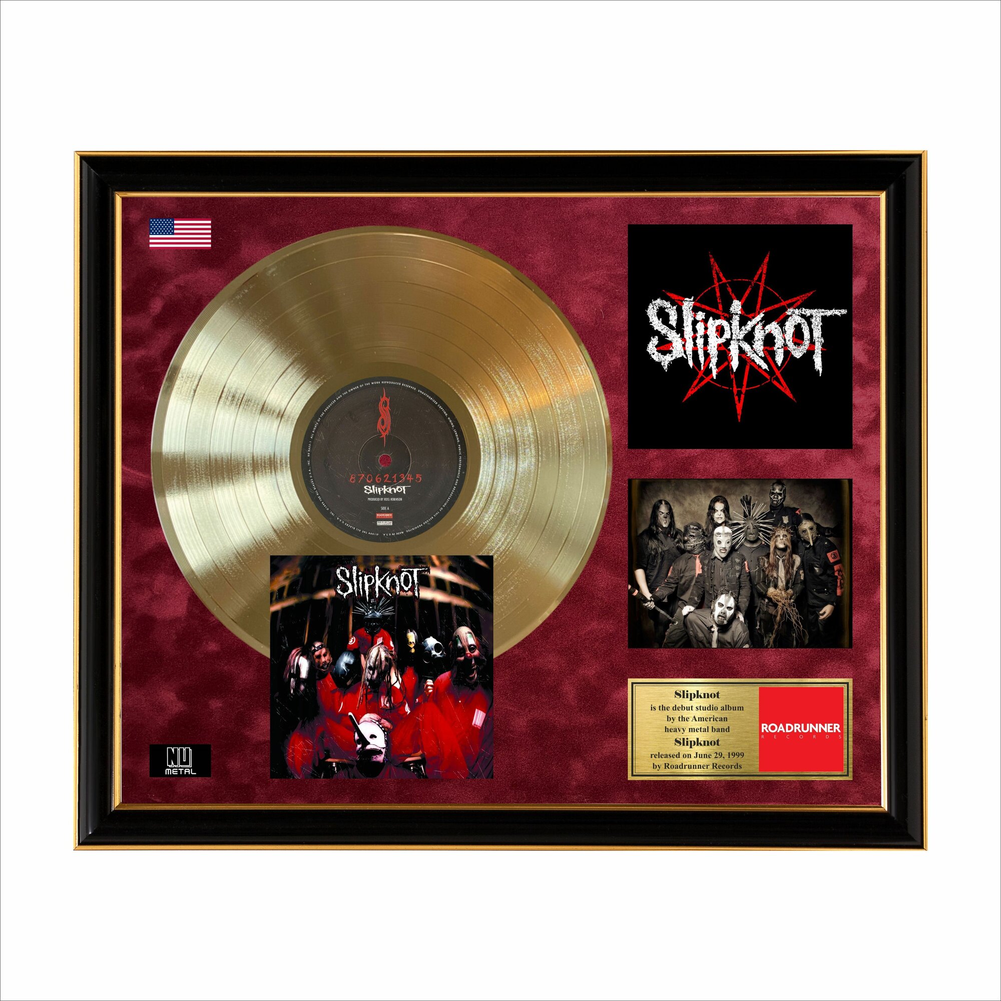 Картина с золотым винилом Slipknot 45х55см