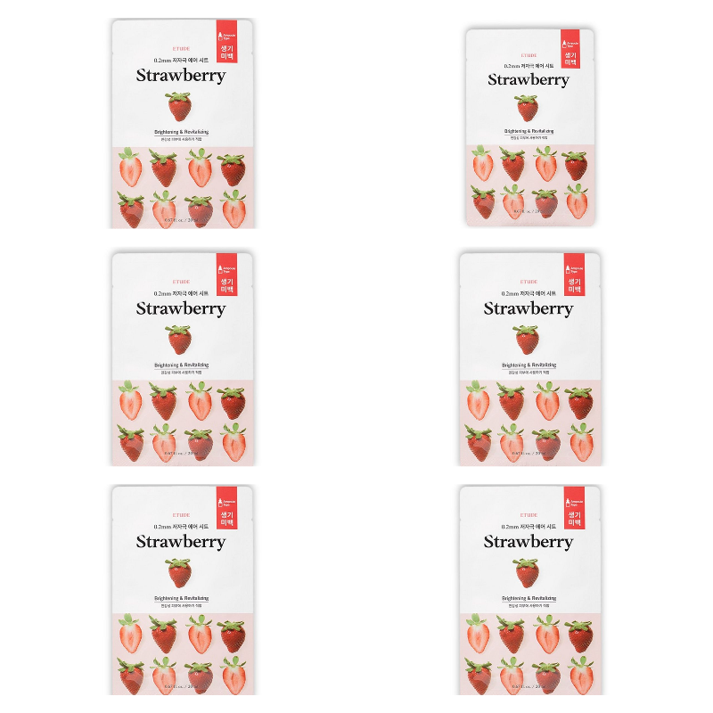 Тканевая маска для лица Etude с экстрактом клубники, 20 мл, 6 шт