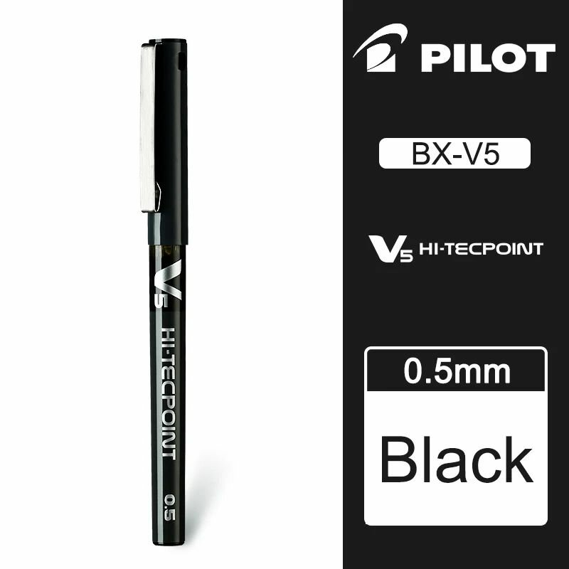 12 шт, гелевая ручка Japan Pilot BX-V5, прямая жидкость 0,5 мм