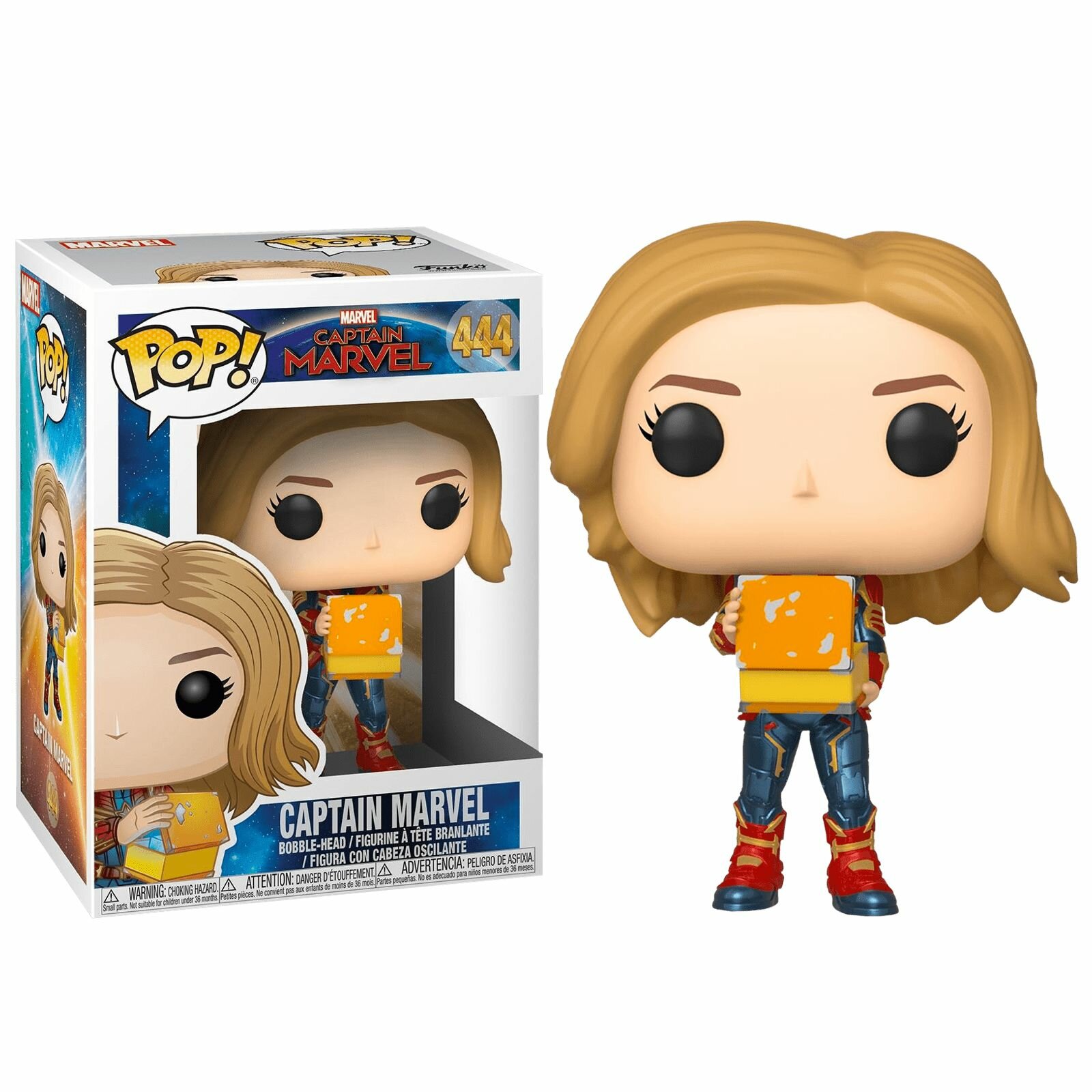 Фигурка Funko POP Captain Marvel with Tesseract GitD из фильма Captain Marvel / Капитан Марвел с тессерактом светящаяся Фанко ПОП