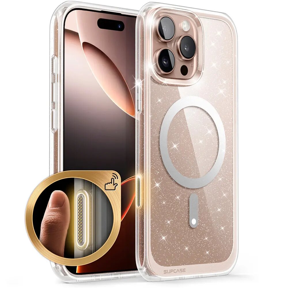 SUPCASE чехол на iPhone 16 Pro GlitterPink с MagSafe