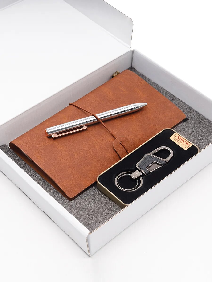 Подарочный набор "Блокнот, ручка и брелок"