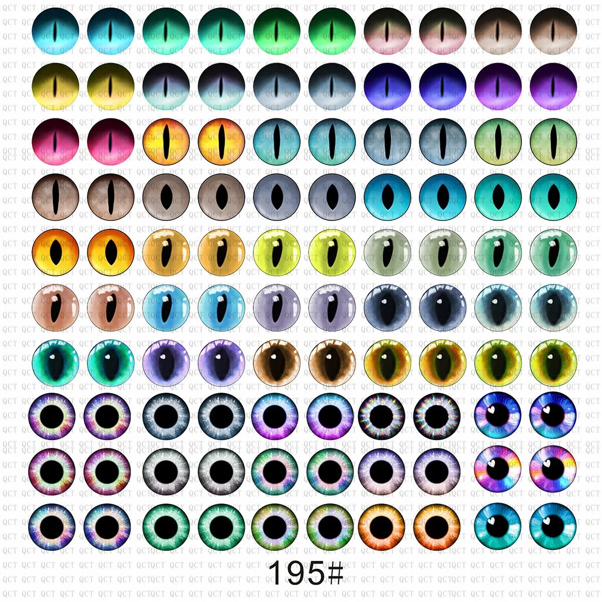 Стеклянные глаза для кукол 6/8/10/12 мм Бирюзовый, 195, 8mm