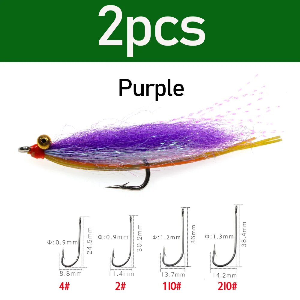 LIONRIVER Crazy Charlie Fly мушка для рыбалки Сиреневый, Size 4, 2pcs Purple