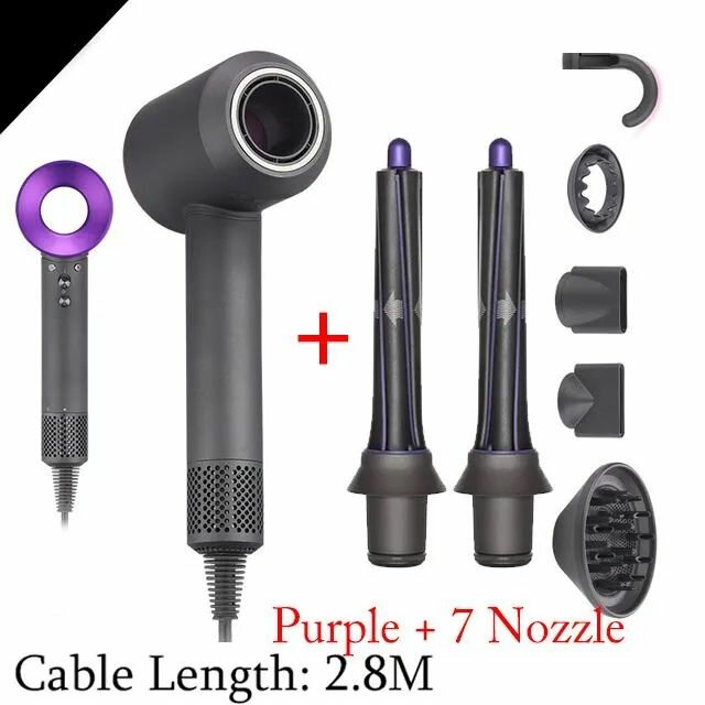 7 насадок Набор для укладки волос Супер фен в комплекте 2.7 метра CE Сертификация