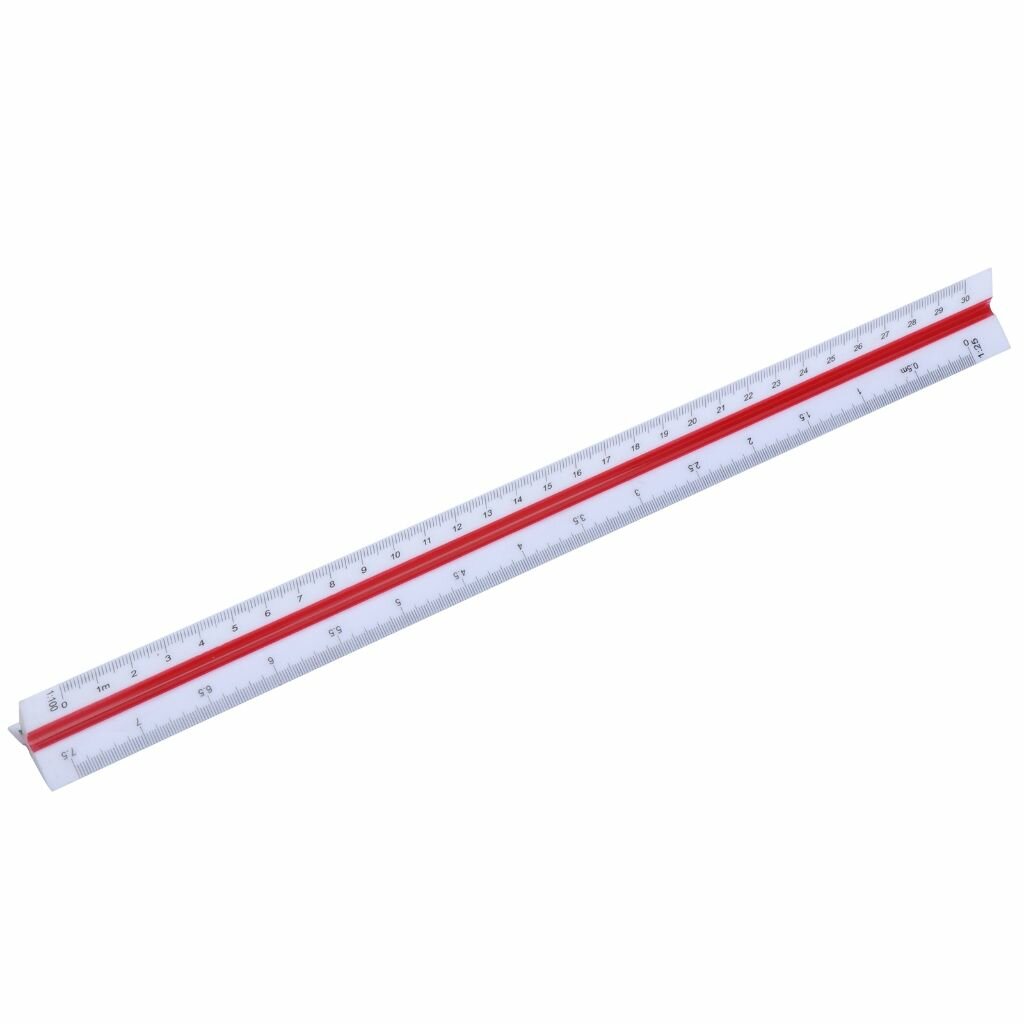 30см пластиковый треугольник с линейкой-71130