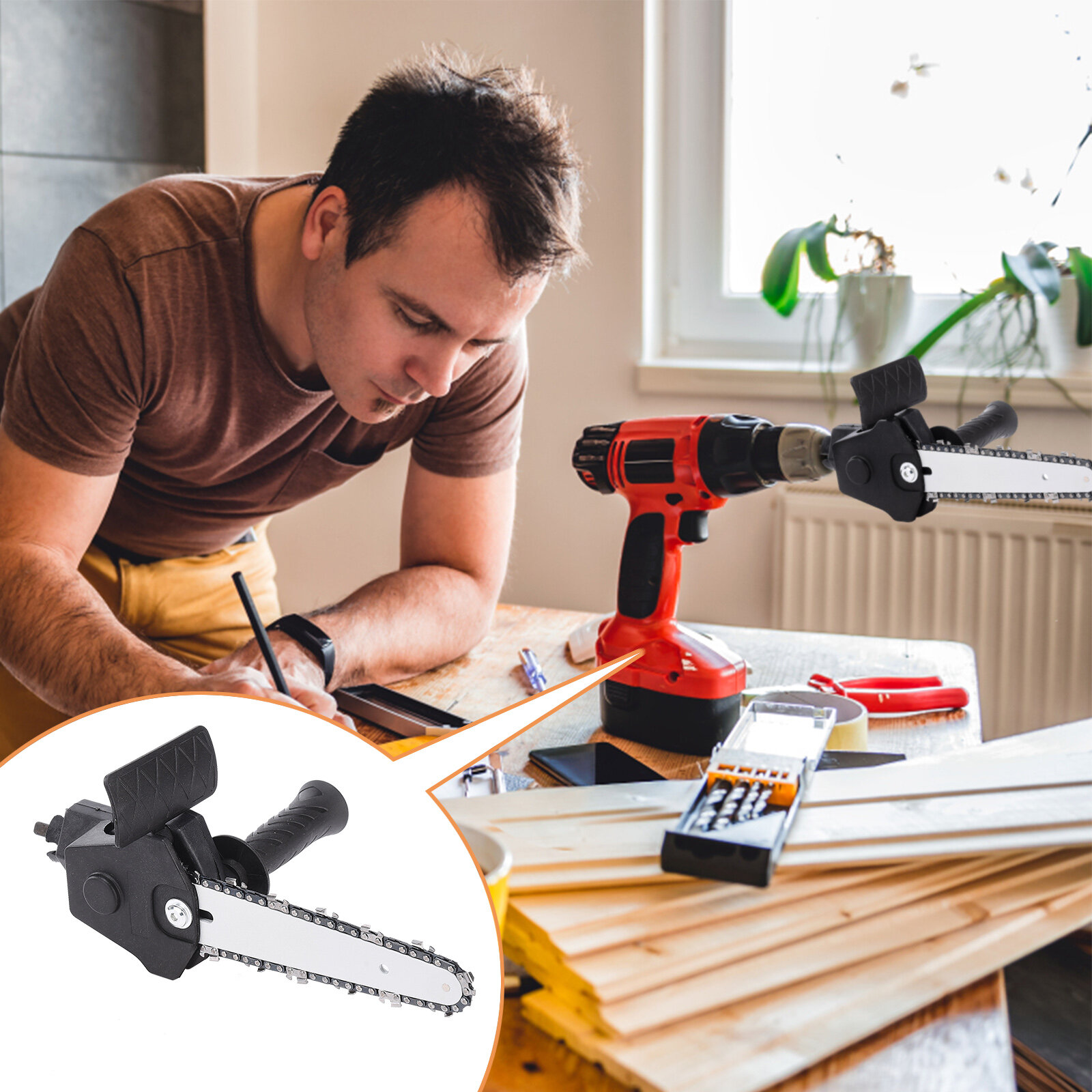 Ручная дрель, электрическая цепная пила, электрическая пила, переключающая головка, дрель, ручная лесозаготовительная пила, мини-электрическая обрезная пила