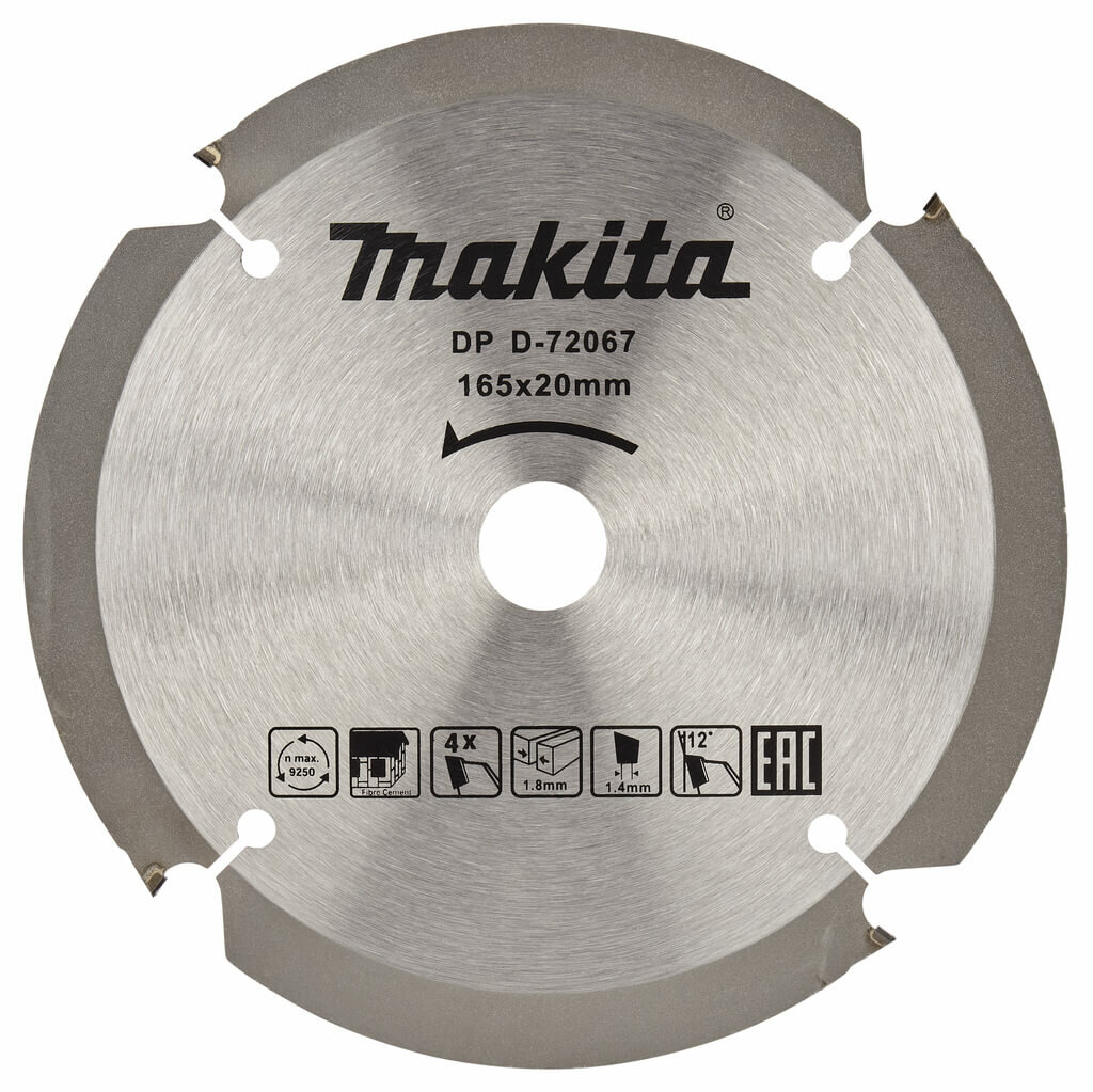 Диск пильный 165 х 20 мм 4T (цементоволокнистые плиты) MAKITA D-72067
