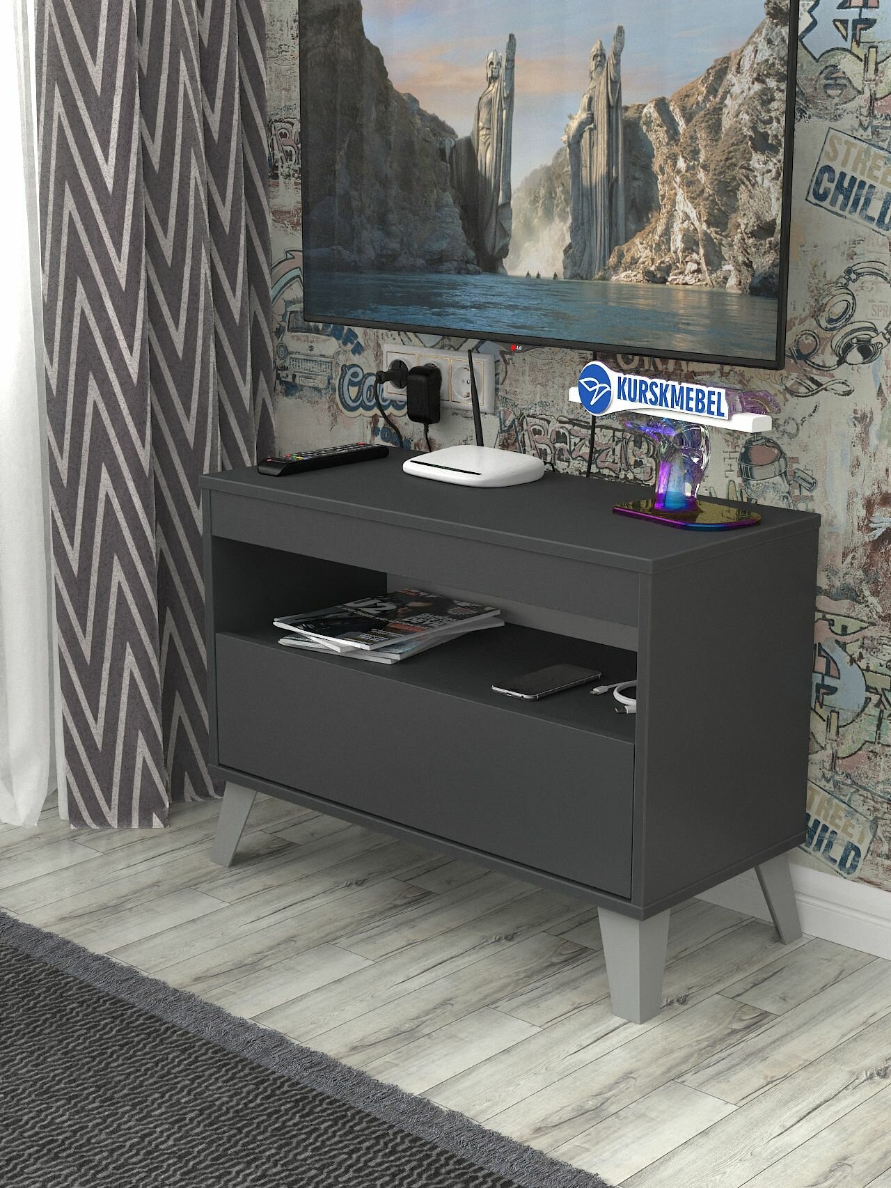Тумба под ТВ №6 на высоких ножках