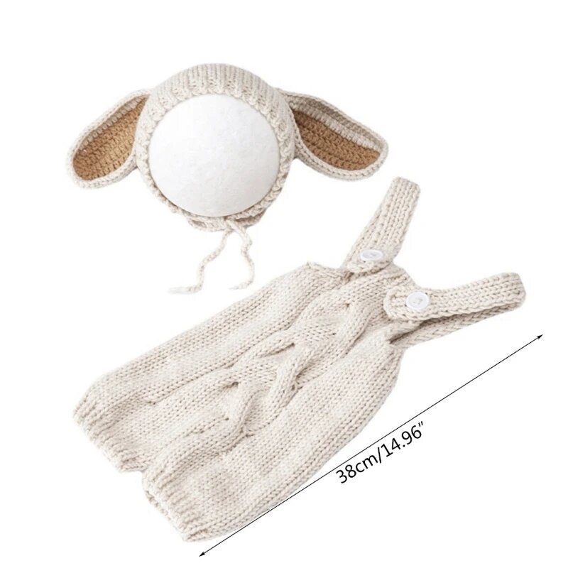 Детский комбинезон-кролик для фотосессии 2 шт. Бежевый