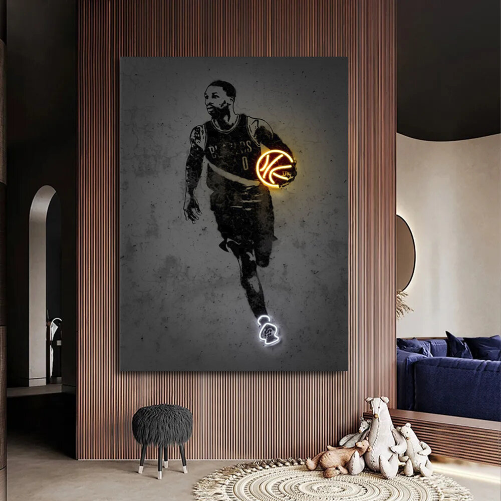 Подарок баскетболисту / Спорт, картина на стену / для баскетболиста, 50х70 см.