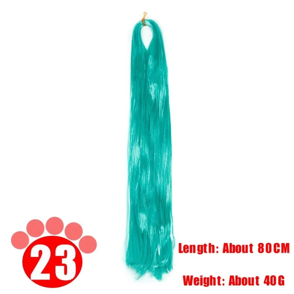 Волосы для кукол BJD черные молочный шелк 80 см 23