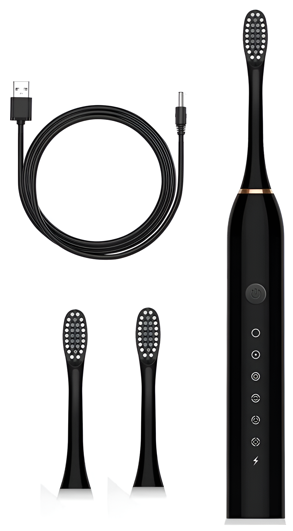 Зубная щетка Sonic Toothbrush X-3 Global, ультразвуковая, 6 режимов, 4 насадки, черная