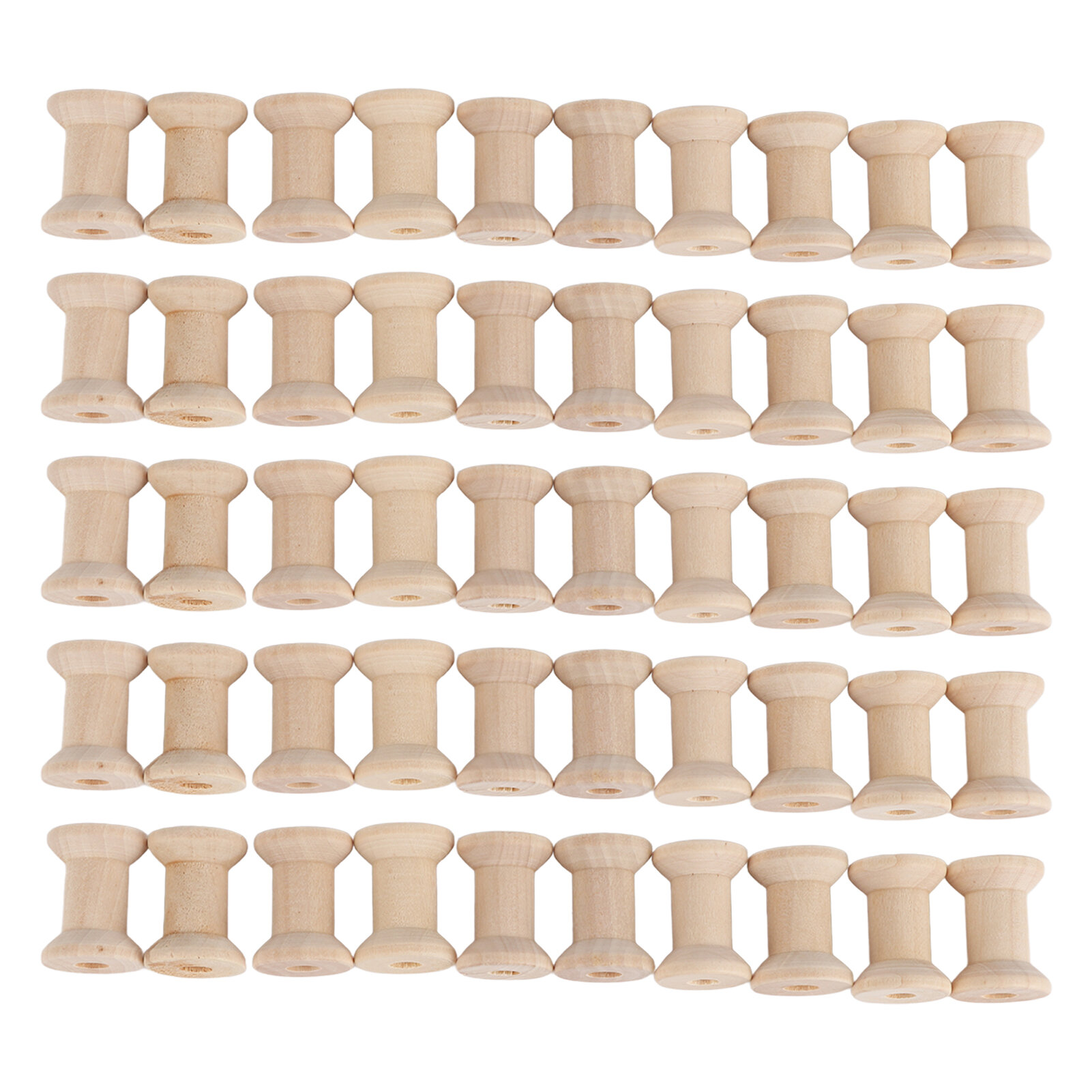 50 пустых деревянных катушек для ниток, полированная переработанная древесина, ретро-катушки для рукоделия и шитья, гладкая поверхность для творчества своими руками.