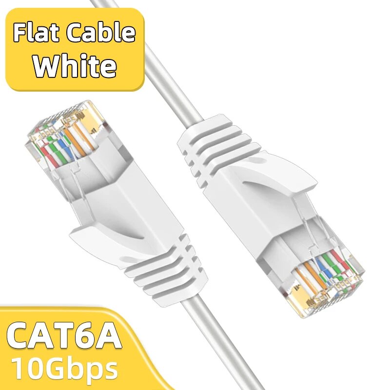 Ethernet-кабель Cat6A 10 Гбит/с Slim Cable-White, 15m
