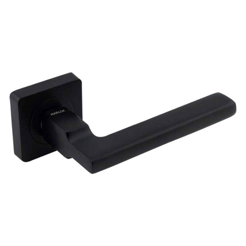Ручка дверная MARLOK A52-L20, раздельная, 7х11х5,2 см, черная (35116)