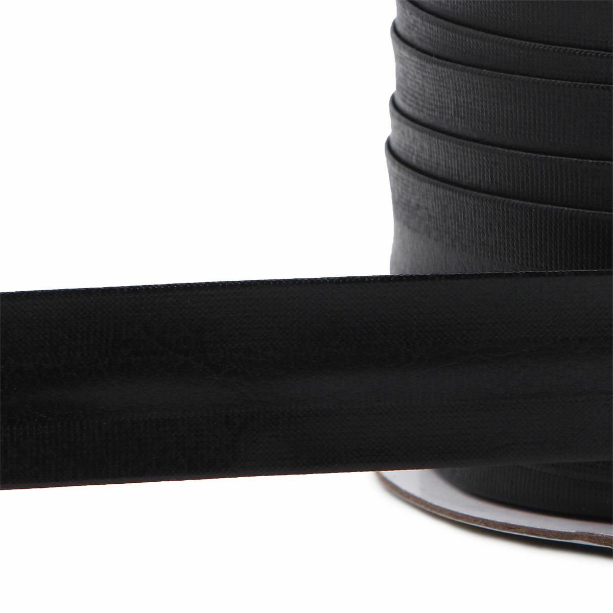 Бейка айрис Косая, кожзам, 20 мм, 45 м, черная