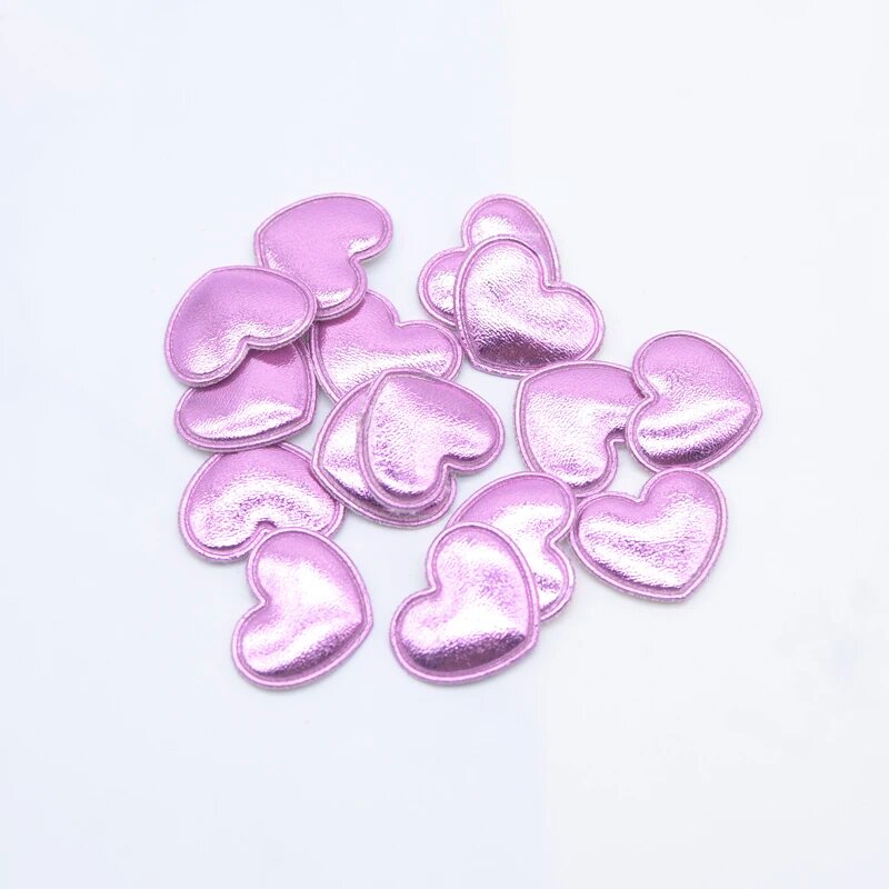 100 шт. аппликации сердце из искусственной кожи Diy Super Paradise 22*18 мм Pink