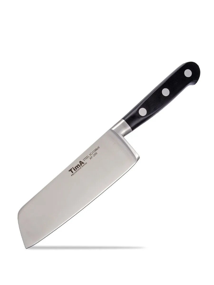 Нож кухонный TimA XF-206, сталь, длина лезвия 15,2 см, чёрный