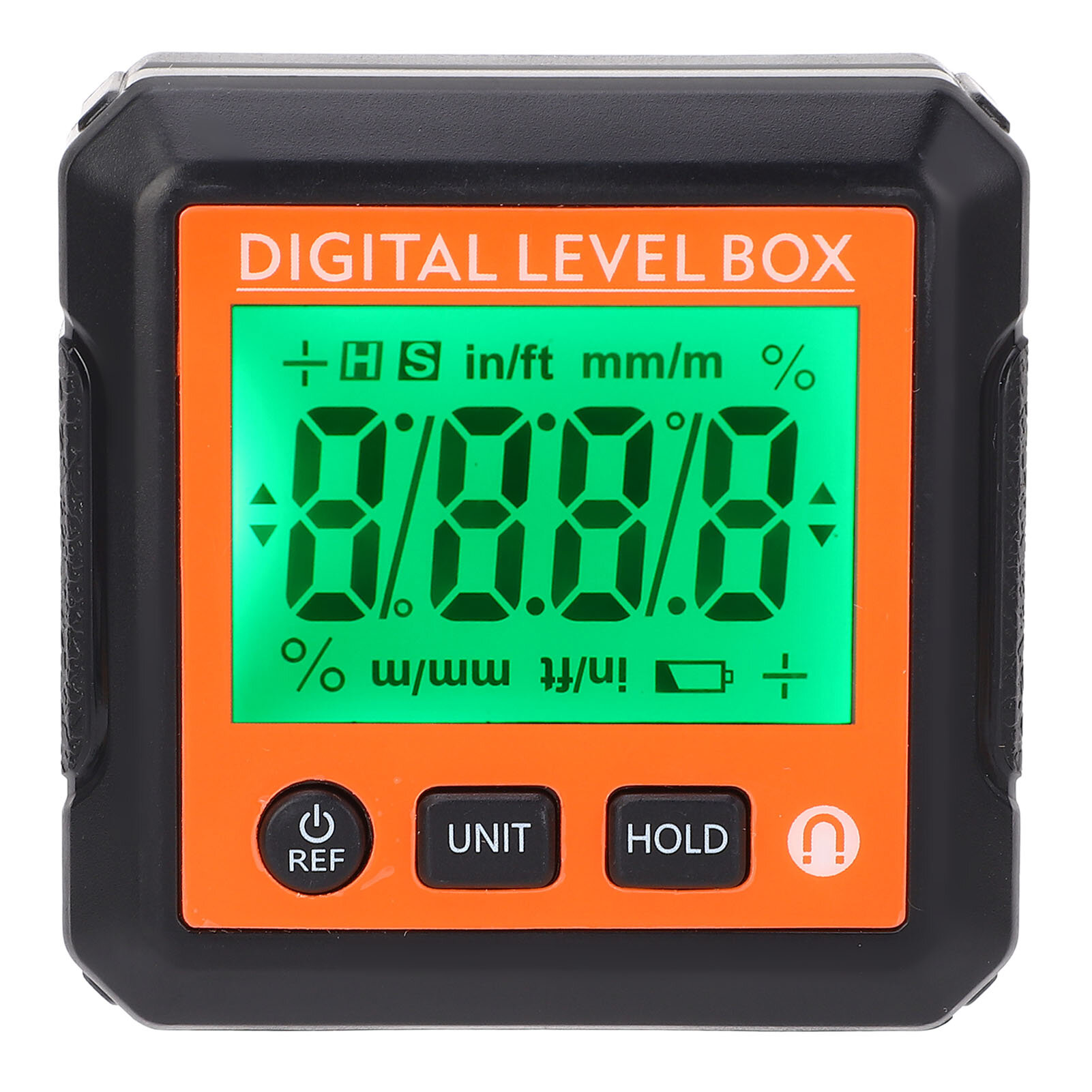 Цифровой уровень с магнитом, электронный угломер, уклономер, транспортир для деревообработки, ремонта автомобилей, оранжевый