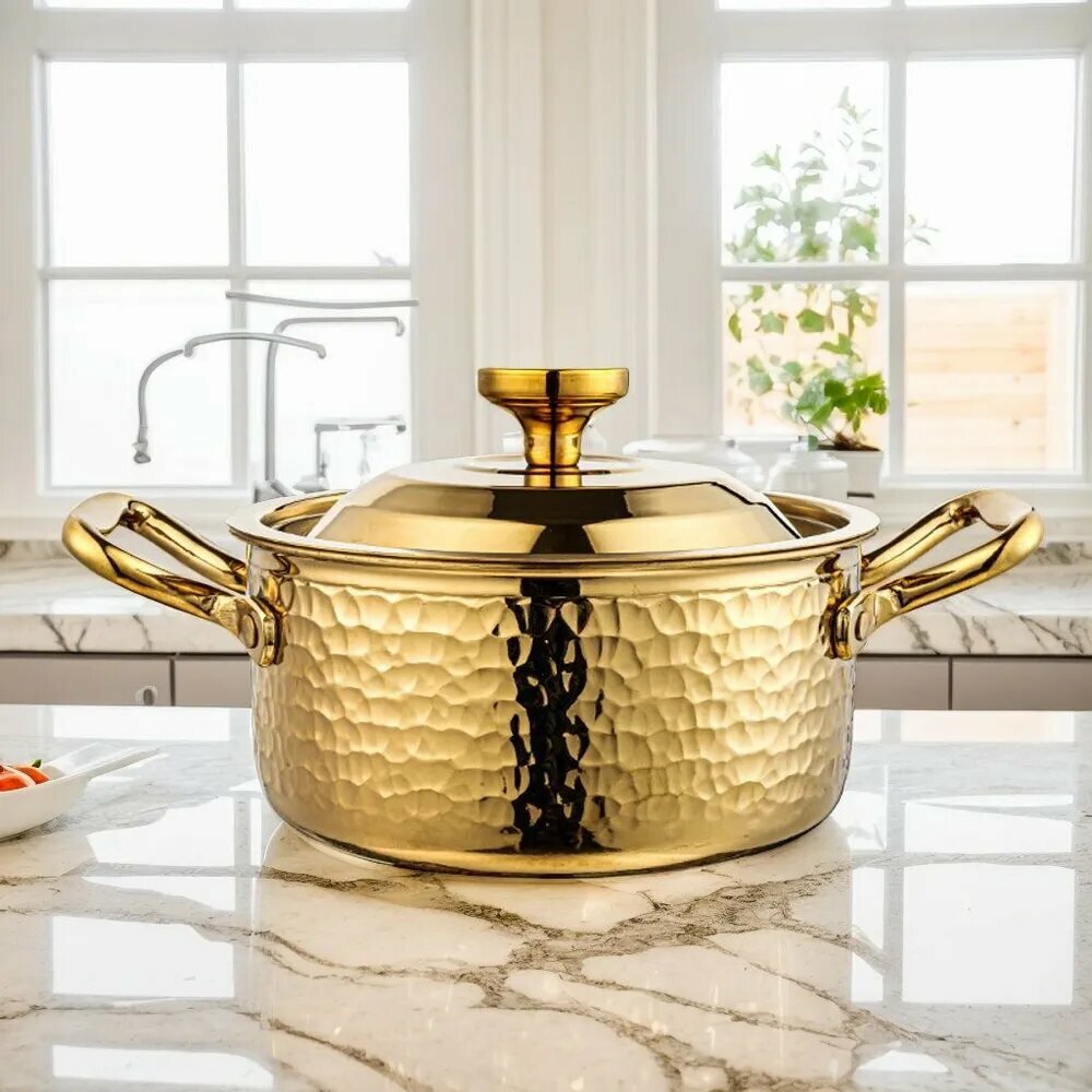 Кастрюля "Благородное золото", из нержавеющей стали, с антипригарным покрытием, 2.1 л