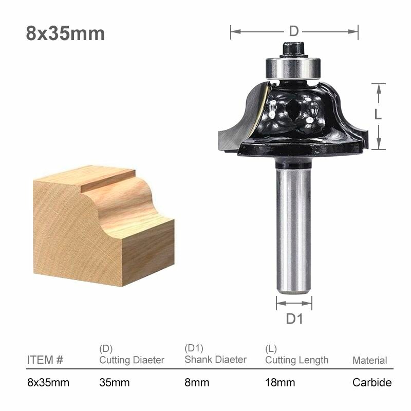 Фреза кромочная калевочная XCAN, 8x35мм