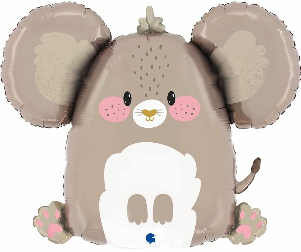 Шар воздушный Grabo фигура, маленькая мышка, серый, 26' 66 см