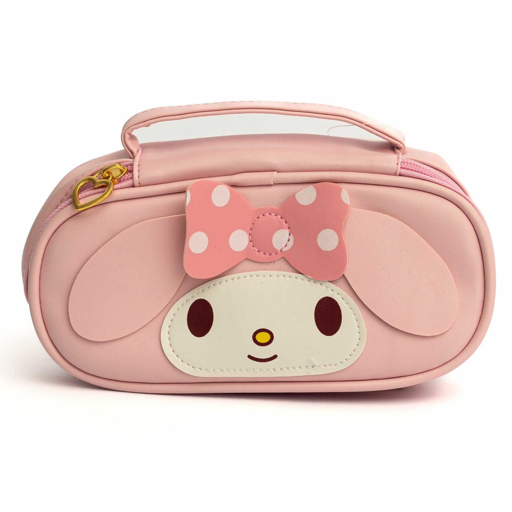 Пенал для канцелярских принадлежностей, для девочек My Melody Hello Kitty Мелоди, Vivacat розовый, с ручкой, для школы, большой вместимости, эко-кожа, водонепроницаемый (VC_melody_pink)