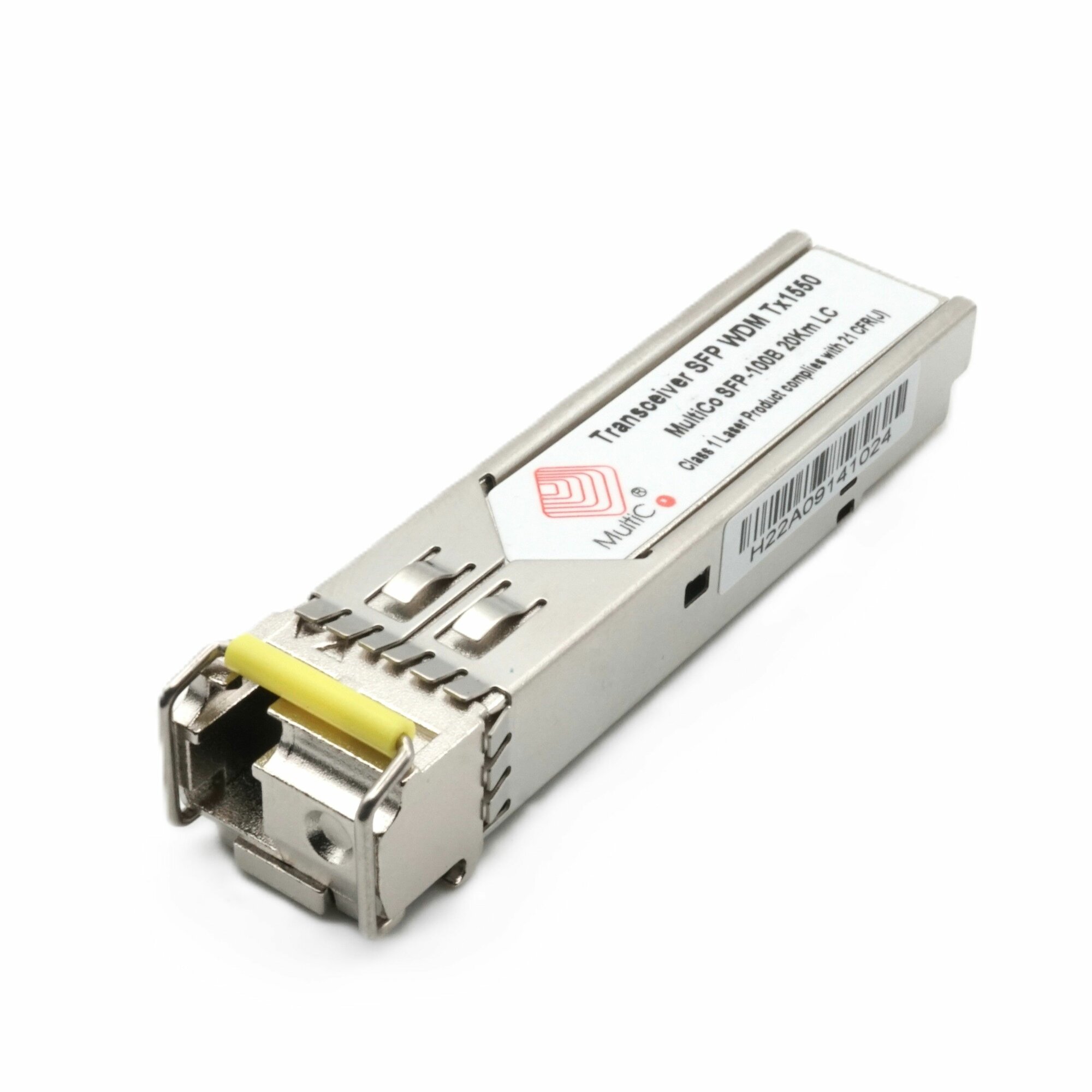 Трансивер MultiCo SFP-100B 20km LC, Модуль SFP (SM) одноволоконный 155М, разъём SC, Tx/Rx 1550nm/1310nm