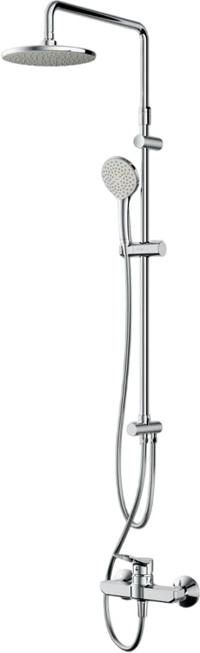 Душевая стойка AM.PM X-Joy F40885A24 со смесителем, хром, глянцевая, с тропическим душем, с лейкой, душевая система, латунная, нержавеющая сталь