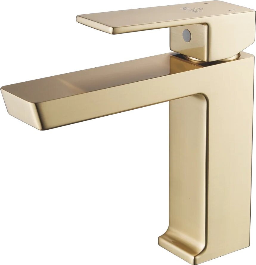 Смеситель для раковины Rose R1801G-1 золотой, кран для ванной в раковину, из латуни, рычажный, с керамическим картриджем