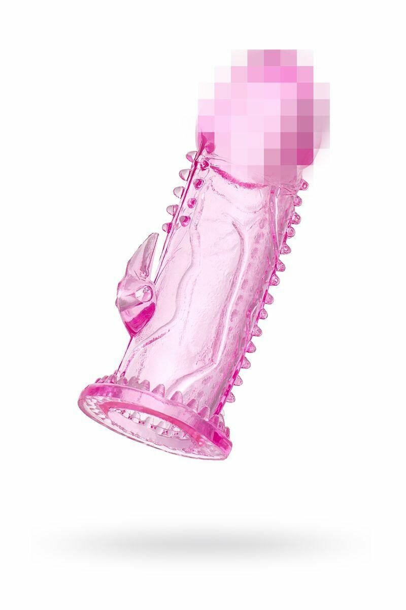 Насадка на пенис с дополнительной стимуляцией A-Toys by TOYFA Ruzy, TPE, розовый, 13,5 см