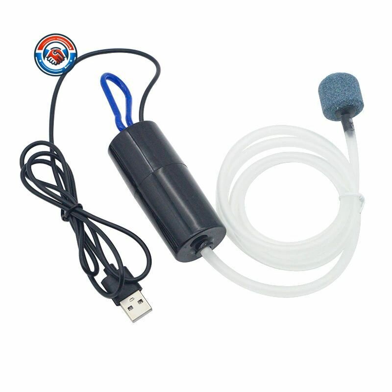 USB компрессор для аквариума, кислородный насос 24ч, тихий мини насос для рыбалки и дома, портативный аквариумный компрессор, белый/черный/розовый