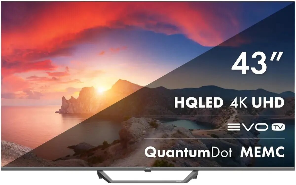 Телевизор Haier HQLED S2 Pro 43", Smart TV, 4K UHD, HDR 10, черный