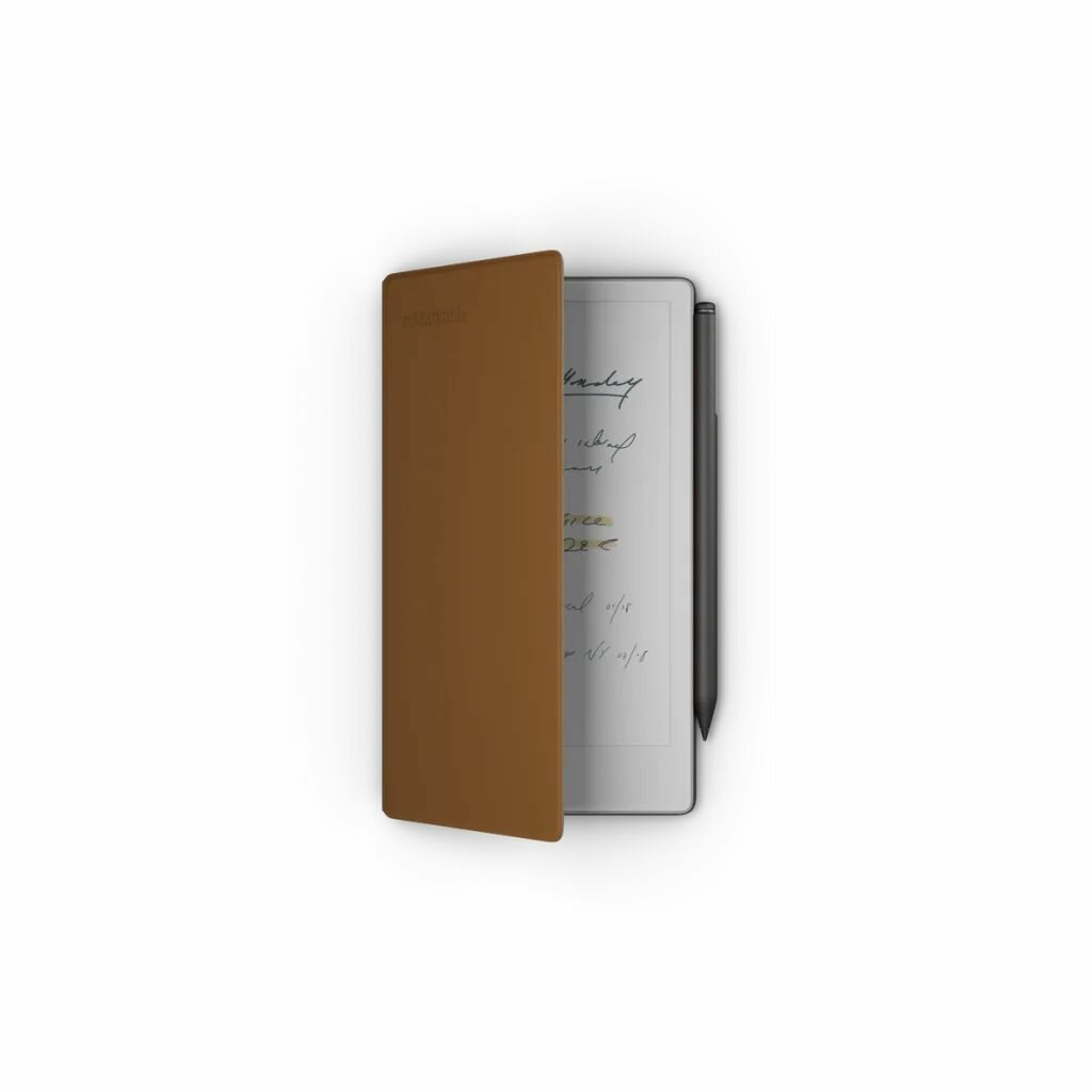 Графический планшет reMarkable Paper Pro Move 7.3", комплект стилус Marker Plus + чехол Premium Leather - Book Folio Brown