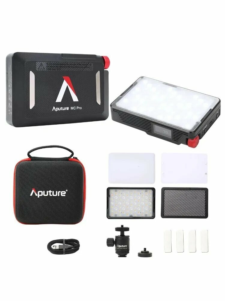 Aputure MC Pro, светодиодная лампа RGBWW, 2000 К-10000 К, поддерживает магнитное притяжение, защита IP65, 15 встроенных световых эффектов, Управление с помощью приложения