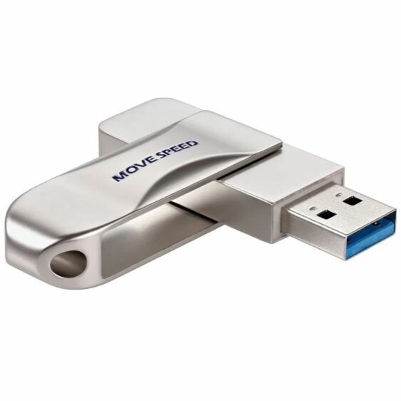 Память USB Flash 128 Гб Move Speed YSULSP (YSULSP-128G3S) - поворотный, металл