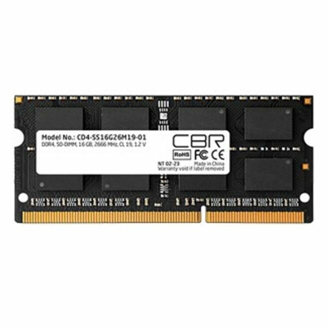 Оперативная память CBR CD4-SS16G26M19-01 (CD4-SS16G26M19-01) SO-DIMM DDR4 16 ГБ - DDR4, 16 ГБ х 1 шт, 2666 МГц