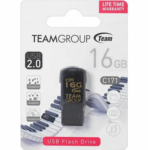 Память USB Flash 16 ГБ Team Group C171 (TC17116GB01) - USB 2.0, мини, пластик