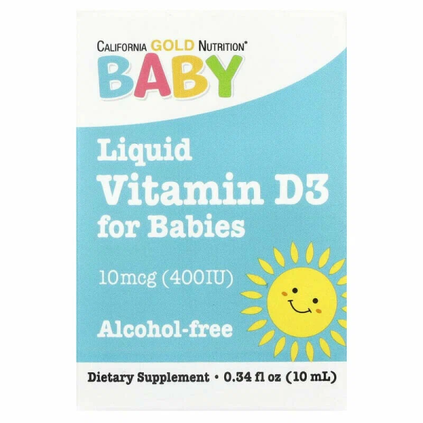 California Gold Nutrition Baby Vitamin D3 Liquid фл, 10 мкг, 10 мл