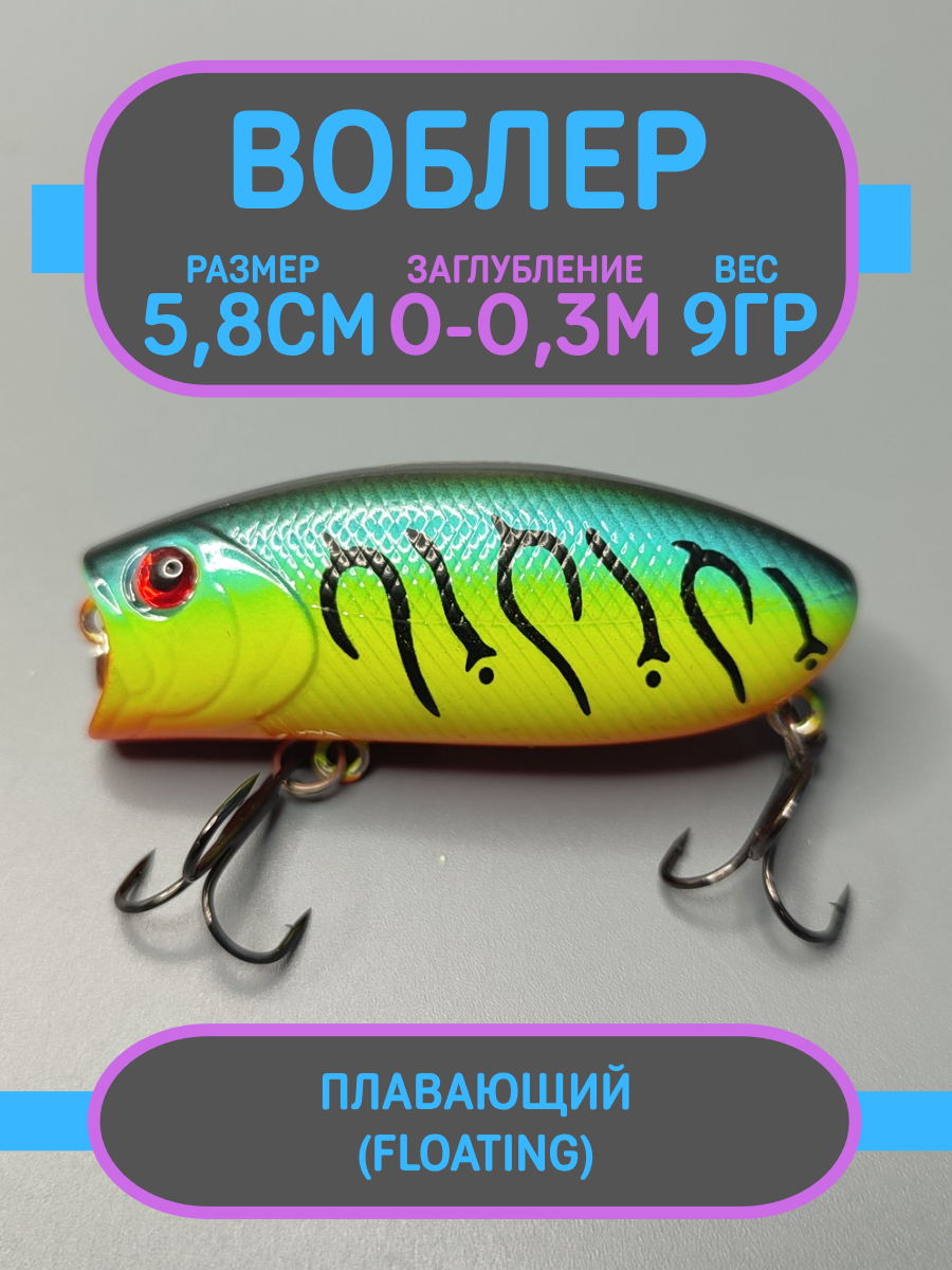 Поппер MALAS Columbia — поверхностный воблер для щуки