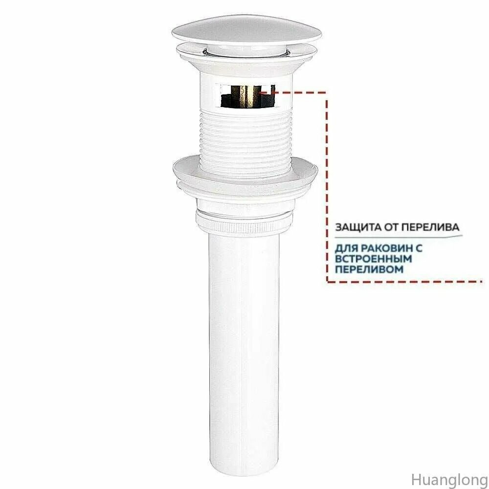 Донный клапан для раковины с переливом Robern, для ванной с системой Клик-Кляк, Модный белый, верхняя часть сифона, выпуск для умывальника, высококачественная латунь