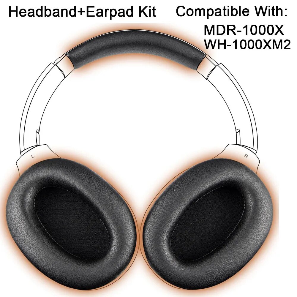 Амбушюры и повязка для Sony WH-1000XM2/MDR-1000X, Black Kit