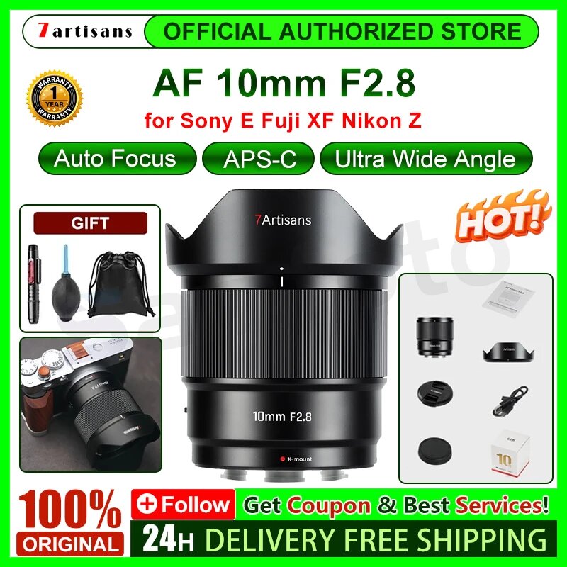 Объектив 7artisans AF 10 мм F2.8 для Sony E Alpha 6700 ZV-E10 Fuji XF Фудзи ХФ